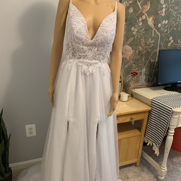 Dresses | Beautiful Beach Bridal Dress With 2 Legs Splits | Poshmark